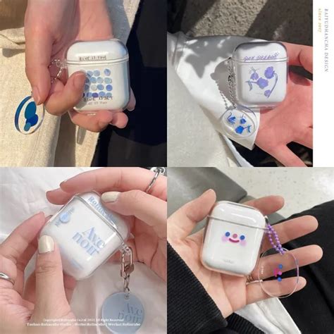 Ins เคสหูฟังดีไซน์ดอกไม้สไตล์ใสพร้อมตะขอสำหรับ Airpods 1 2 Pro เคสครอบ