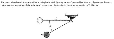 solved the mass m is released from rest with the string