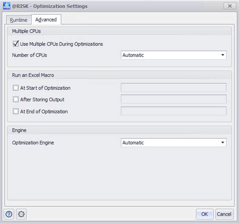 Optimization Settings