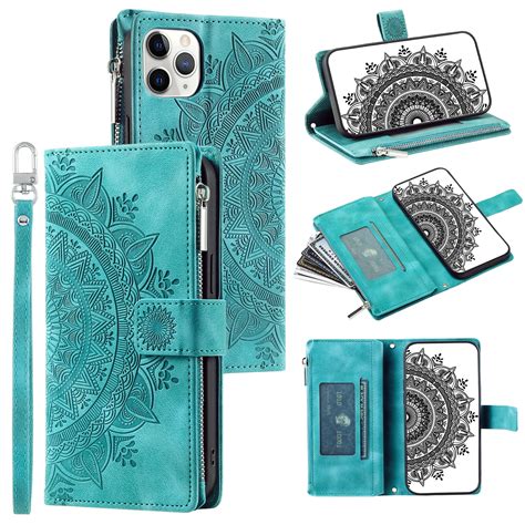 Dteck Zipper Wallet Case For Iphone 11 Pro Maxmagnetic Durable Pu