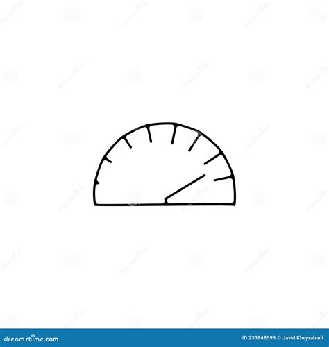 Car Tachometer Speedometer Thin Line Icon Speedometer Hand Drawn Thin Line Icon Stock Vector