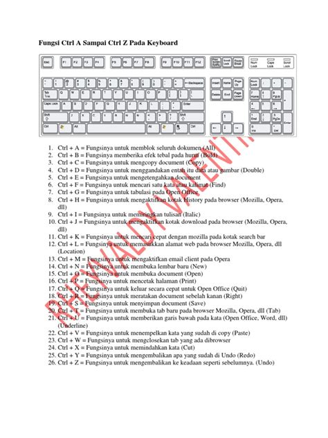 Fungsi Ctrl A Sampai Ctrl Z Pada Keyboard Pdf