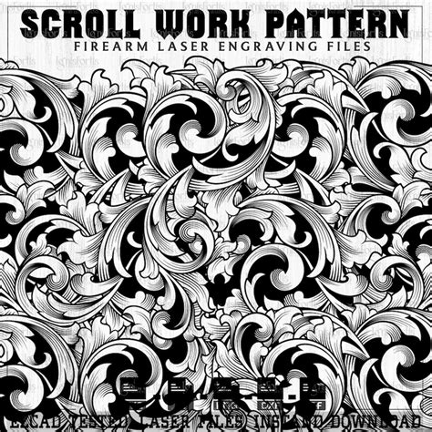 custom scrollwork pattern laser engraving files scroll files scroll