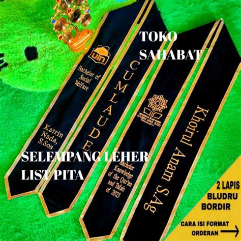 Jual OPEN PO 7 HARI Selempang Wisuda Leher Slempang Wisuda Leher