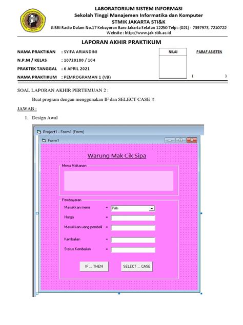 Praktikum Visual Basic 2 Pdf Komputer