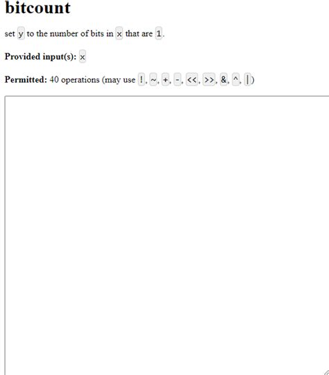 Solved Bitcount Set To The Number Of Bits In That Are Chegg