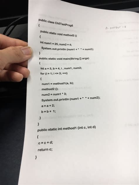 Solved Public Class Ch TestProg Public Static Void Method Chegg