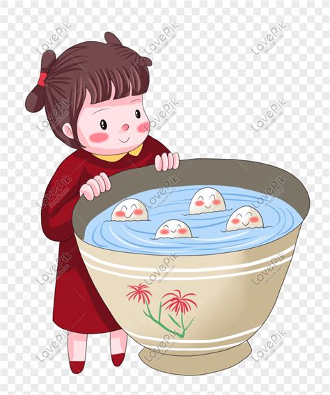 卡通可愛元宵節湯圓插畫psd圖案素材免費下載，可愛卡通圖片，尺寸2952 × 3543px Lovepik