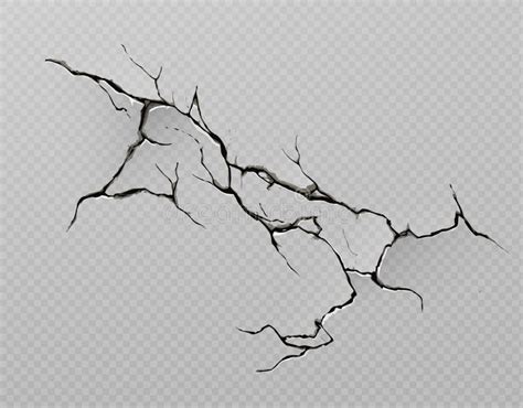 Broken Concrete Wall Or Cracked Ground Effect Stock Vector