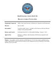 Managing And Accountability Of Relocatable Facilities In The DoD