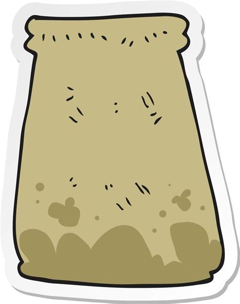 Pegatina De Una Bolsa De Papel De Dibujos Animados 10475683 Vector En