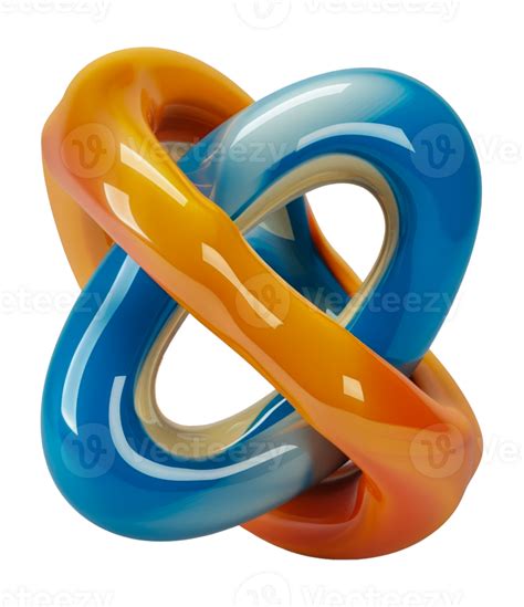 Interlocking Blue And Orange Abstract Structure 45905560 Png