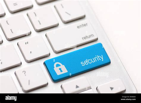 Security Button On The Keyboard Stock Photo Alamy