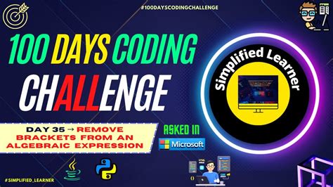 Day 35 Program To Remove Brackets From An Algebraic Expressions In Java Python YouTube