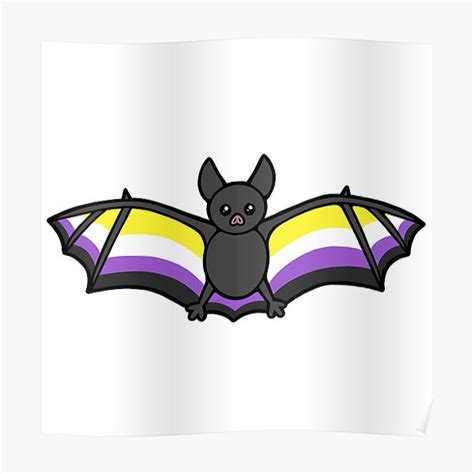 Non Binary Pride Bat Poster For Sale By Lunyssa Redbubble