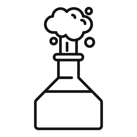 Premium Vector Chemical Reaction Happening Inside Erlenmeyer Flask With Smoke Coming Out