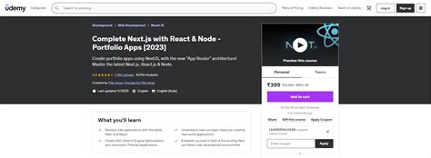 Best Next JS Courses For Beginners AUG