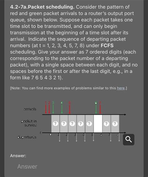 solved 4 2 7a packet scheduling consider the pattern of red