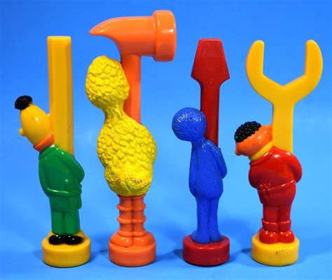 Vintage Sesame Street Workbench Tools Lot Of 8 Bert Big Bird Grover