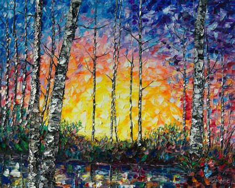 Morning Breaks PALETTE KNIFE Oil Painting On Canvas Painting By