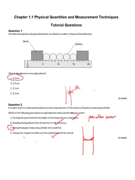 Tutorial Annotated 11 Physical Quantities And Measurement Techniques