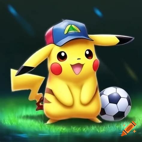 Pikachu With Green Stripes Wearing Headphones And Holding A Pretzel On