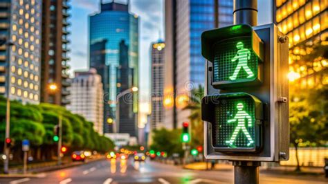 Modern Pedestrian Crossing Signal With Countdown Timer At Urban Intersection Stock Illustration