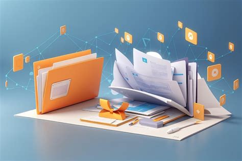 premium ai image 3d file transfer of document in folder file transfer encrypted form