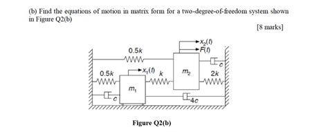 Solved B Find The Equations Of Motion In Matrix Form For A