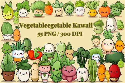 Vegetable Kawaii Clipart Cute Png Graphic By Newday Digital Art
