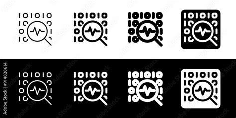 Editable Binary Data Analysis Vector Icon Ai Technology Artificial Intelligence Computer