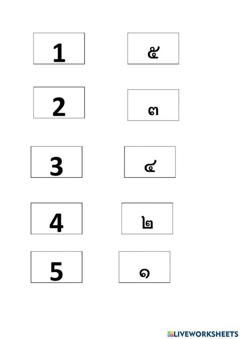 ลากเส้นตัวเลขเหมือนกัน Worksheet Live Worksheets