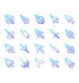 Mouse Cursor Simple Flat Color Icons Set Vector Image