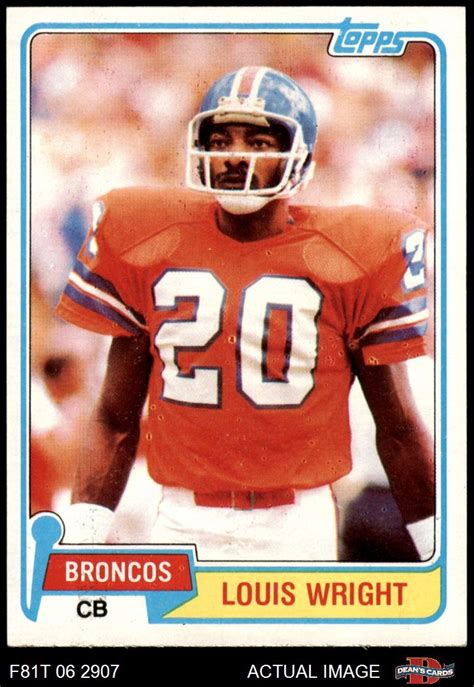 1981 Topps 385 Louis Wright Broncos San Jose St 7 Nm Ebay