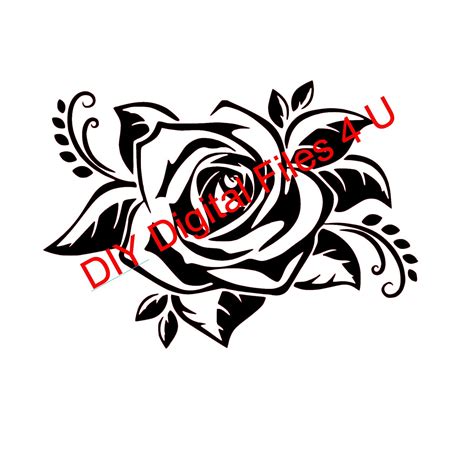 Rose Flower Svg Digital File Cricut Silhouette Cnc Router Cnc File Cut