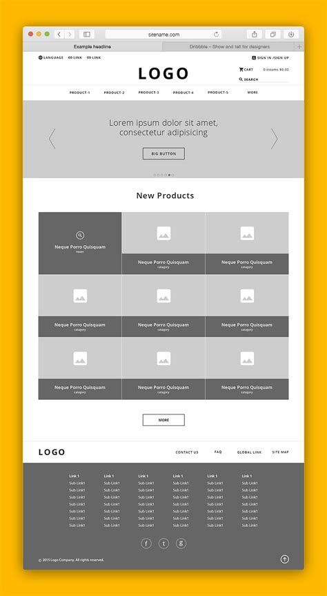 An E Commerce Web Wireframe Behance