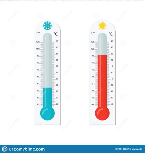 Two Vector Thermometers Stock Illustration Illustration Of Cold
