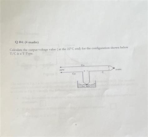 solved calculate the output voltage value at the 22∘c end