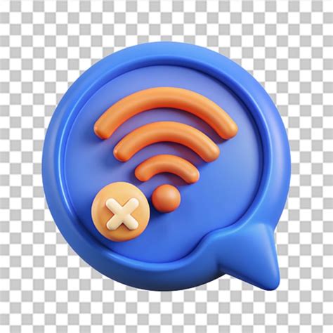 3d Wireless Or Wifi Illustration On Speech Bubble Bad Connection