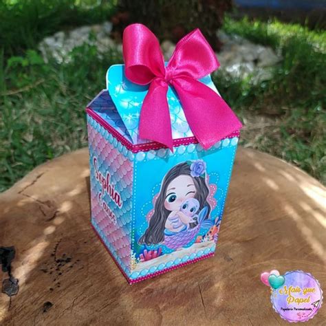 Caixas Milk Personalizadas Sereia Concha Lembrancinhas Decoração de Mesa Shopee Brasil