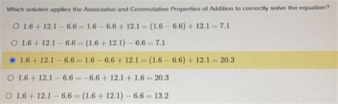 Solved Which Solution Applies The Associative And Commutative