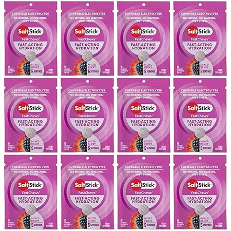 Saltstick Electrolyte Fastchews 120 Count Mixed Berry Flavor