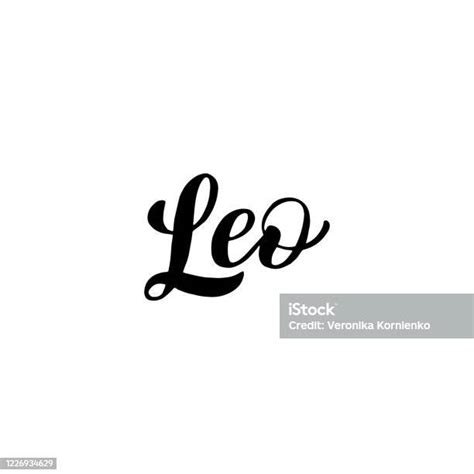 레오 조디악 글꼴 문자 손으로 쓴 검은 색 타이포그래피 텍스트입니다 점성술 기호 카드 격리 된 디자인입니다 벡터 Eps 10 0명에 대한 스톡 벡터 아트 및 기타 이미지
