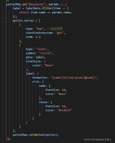 Echars 地图添加引导线效果echarts地图引导线月光浇在石子路上的博客 Csdn博客