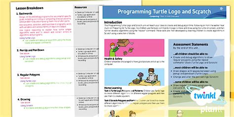 Computing Programming Turtle Logo And Scratch Year 3 Planning Overview