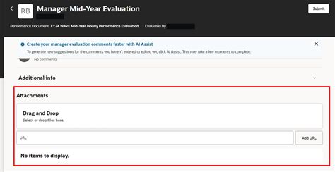 how to hide the attachment section within the performance evaluation