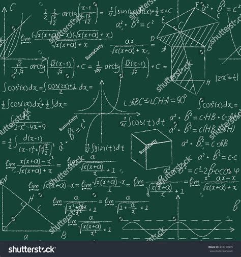 Mathematical Seamless Pattern Geometry Formulas Math Stock Vector Royalty Free 433738009