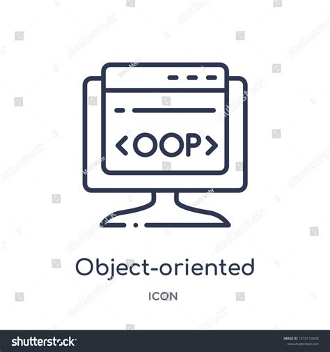 Objectoriented Programming Icon Technology Outline Collection Stock