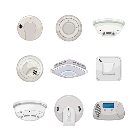 Smoke Detector Set Cartoon Vector Illustration 17415049 Vector Art At