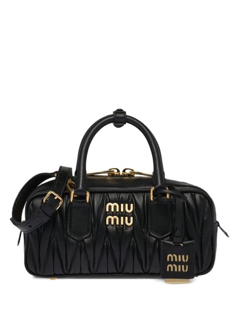Miu Miu Arcadie Matelassé Leather Bag Black Farfetch Hk